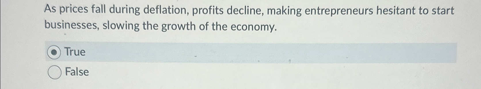 Solved As prices fall during deflation, profits decline, | Chegg.com Solved As prices fall during deflation, profits decline, | Chegg.com