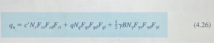 Solved 4.6 For a square foundation that is B×B in plan, Df=2 | Chegg.com