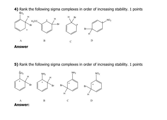 Solved 4) Rank the following sigma complexes in order of | Chegg.com