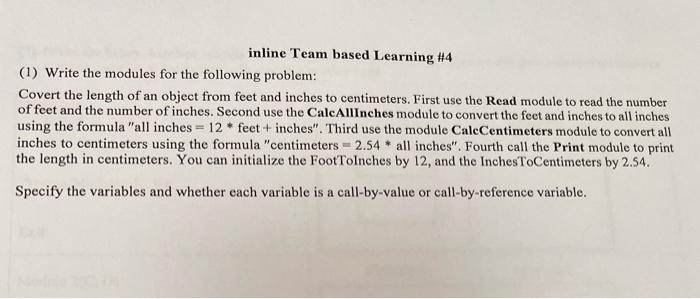 Solved inline Team based Learning \#4 (1) Write the modules | Chegg.com