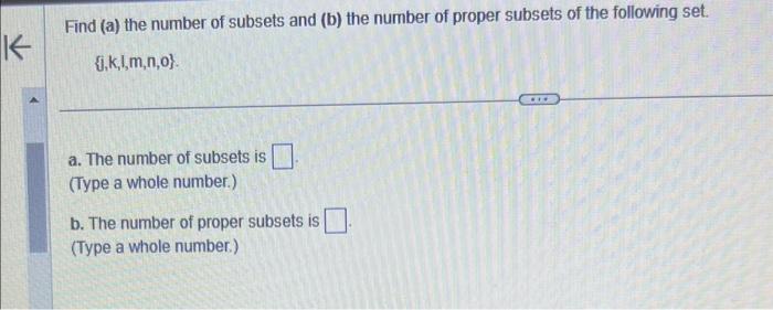 Solved Find (a) the number of subsets and (b) the number of | Chegg.com