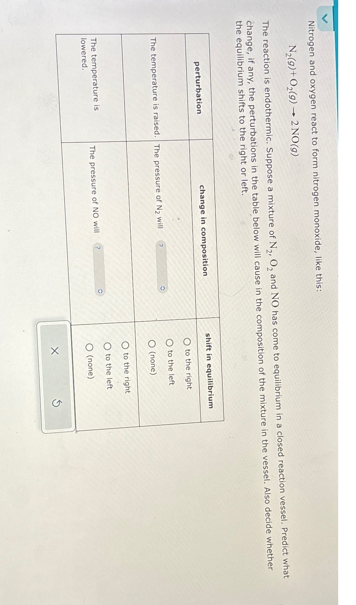 Solved Nitrogen and oxygen react to form nitrogen monoxide, | Chegg.com