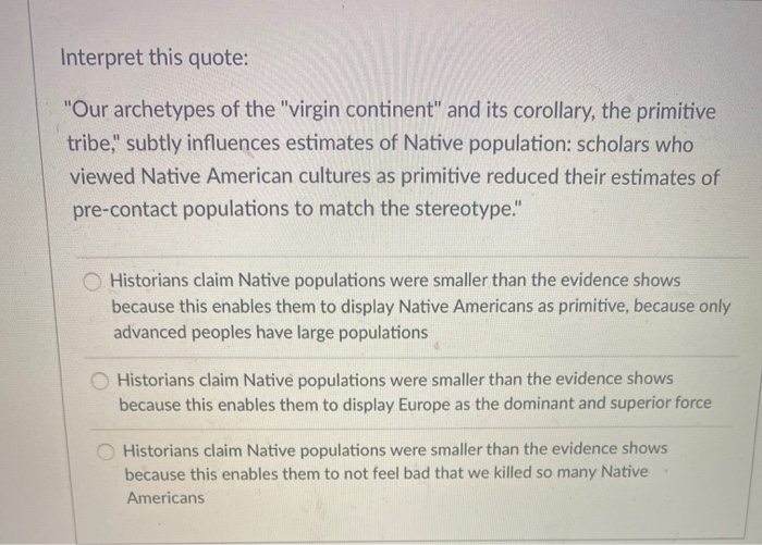 Solved Interpret this quote: "Our archetypes of the "virgin | Chegg.com