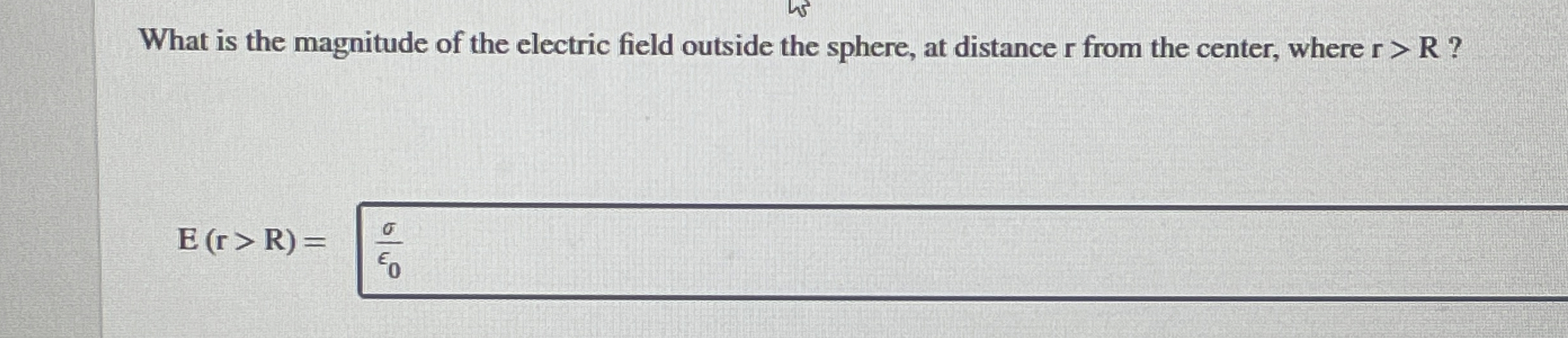 Solved What is the magnitude of the electric field outside | Chegg.com