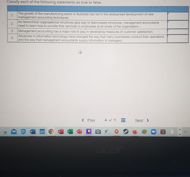 Solved Classify each of the following statements as true or | Chegg.com