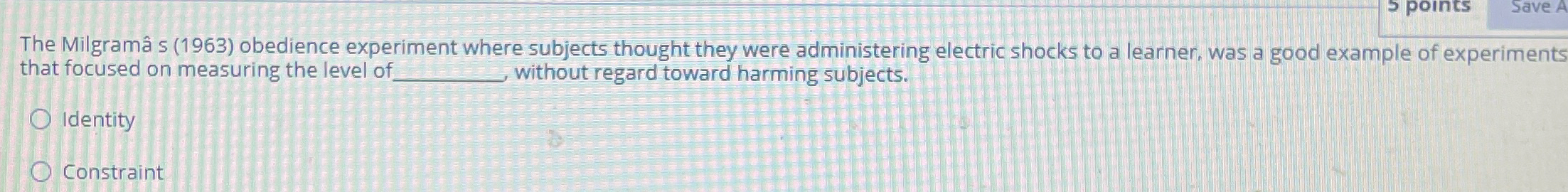 Solved The Milgramâ ﻿s (1963) ﻿obedience experiment where | Chegg.com
