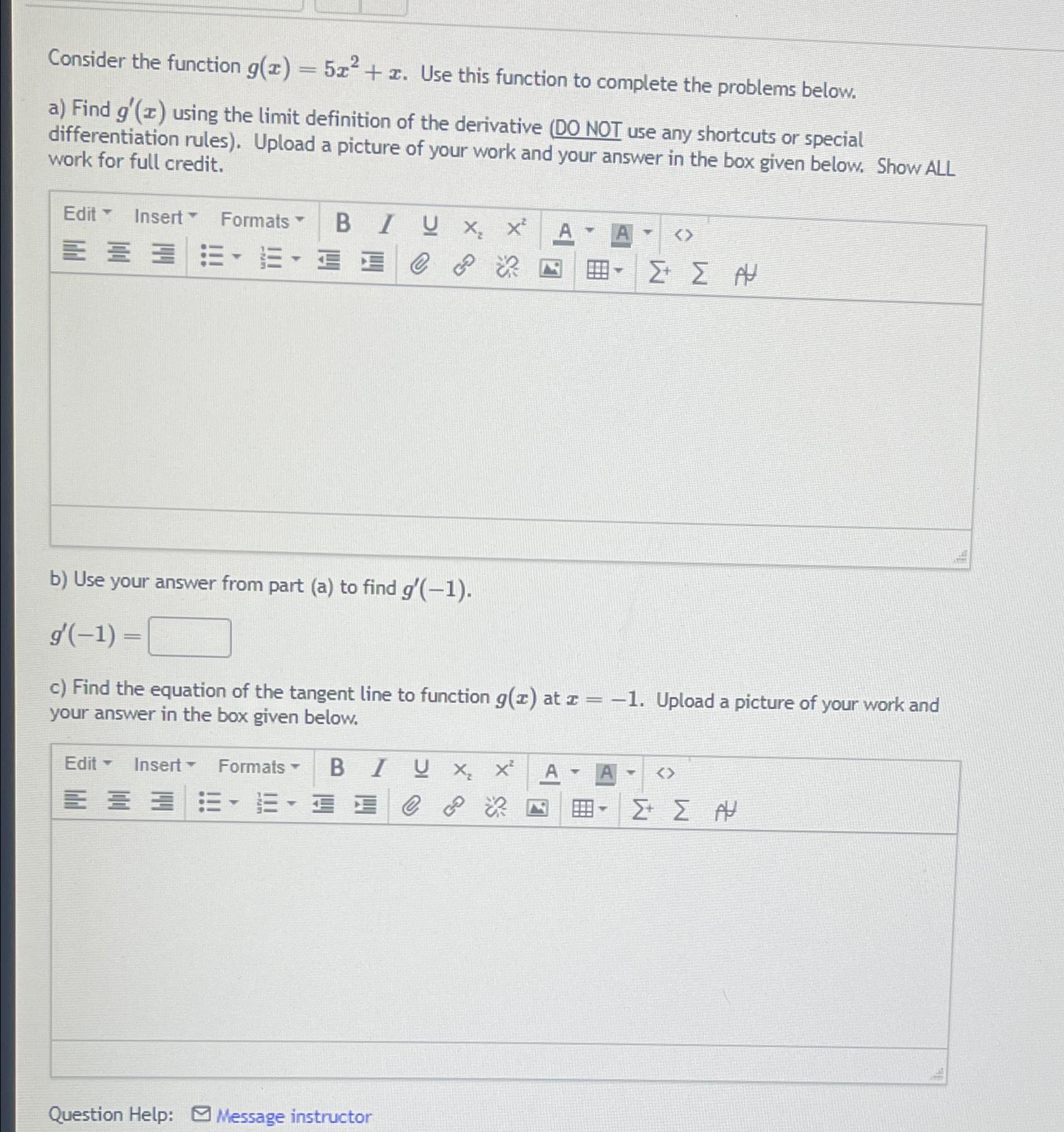 Solved Consider The Function G X 5x2 X ﻿use This Function