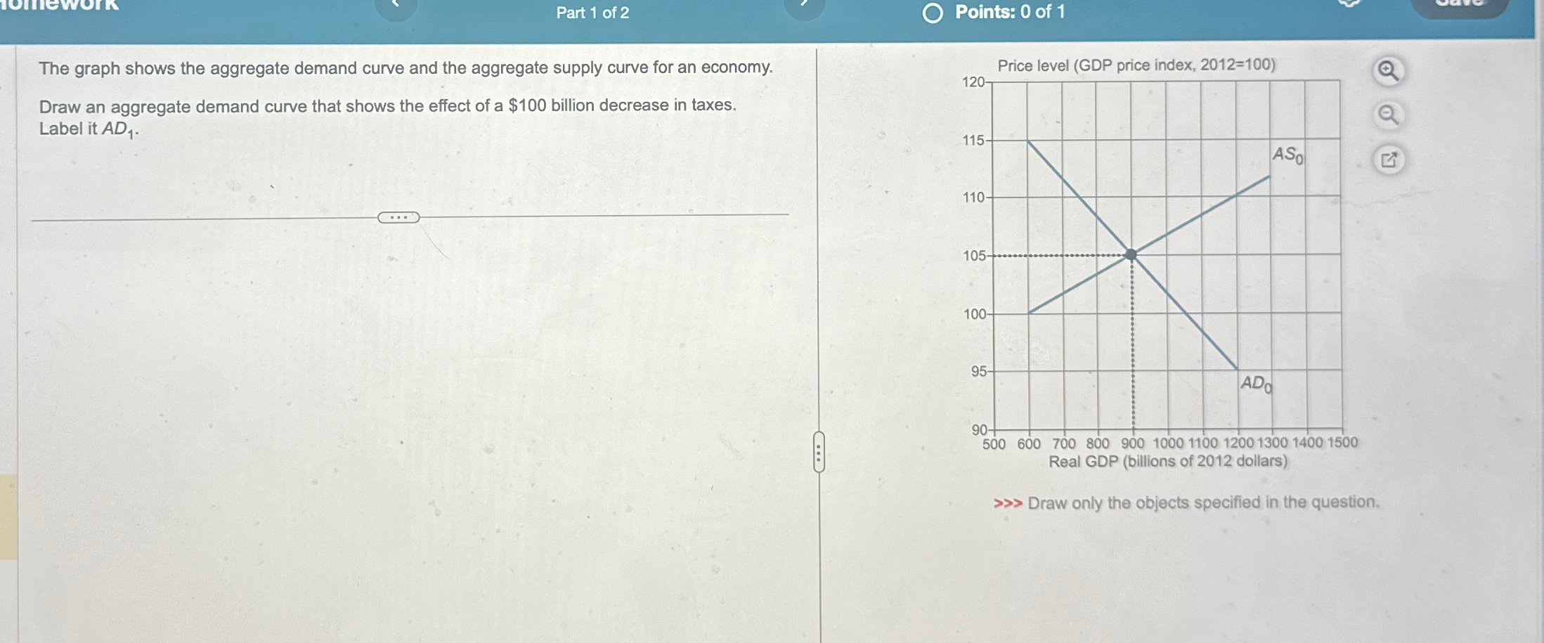 Solved Part 1 ﻿of 2Points: 0 ﻿of 1The graph shows the | Chegg.com