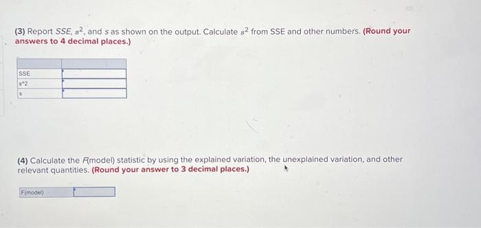 Solved 1 Report The Total Variation Unexplained