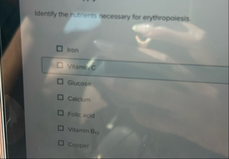 Solved Identify the nutrients necessary for | Chegg.com