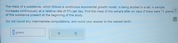 Solved The mass of a substance, which follows a continuous | Chegg.com