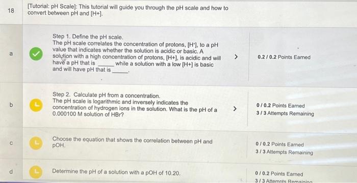 Solved [Tutorial: pH Scale]: This tutorial will guide you | Chegg.com