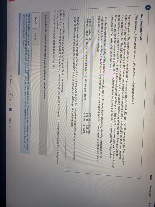 Solved Help Save & Exit Sub Required information [The | Chegg.com
