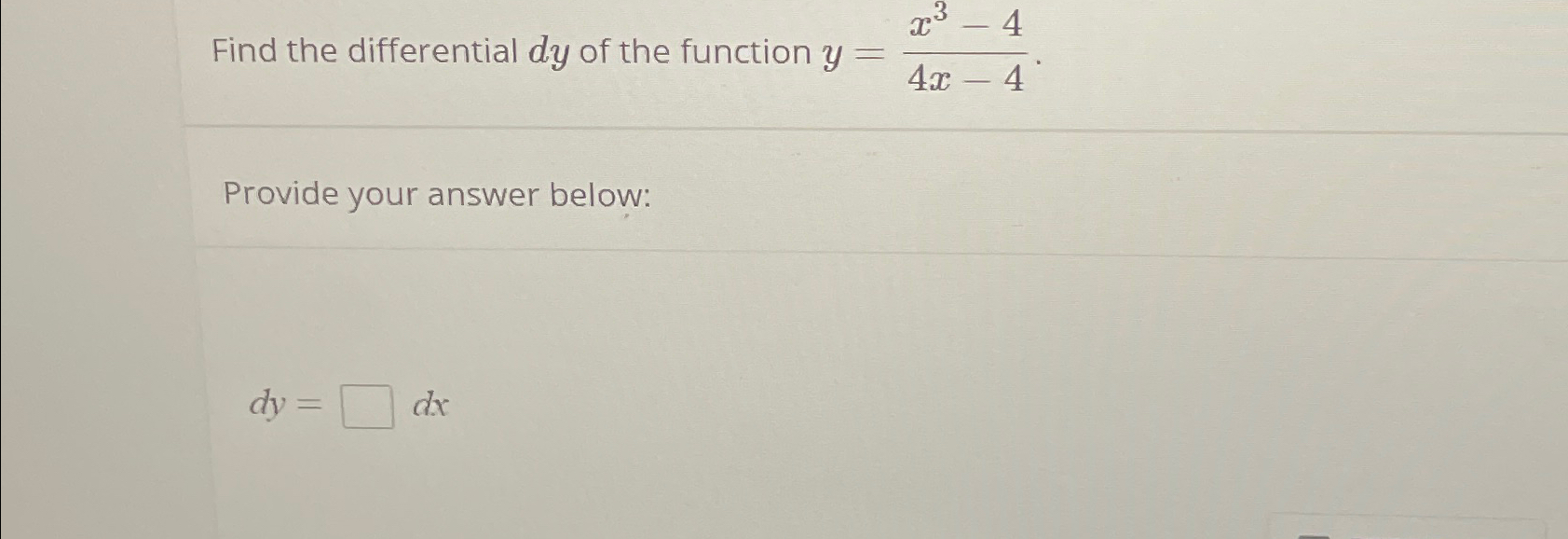 Solved Find the differential dy ﻿of the function | Chegg.com