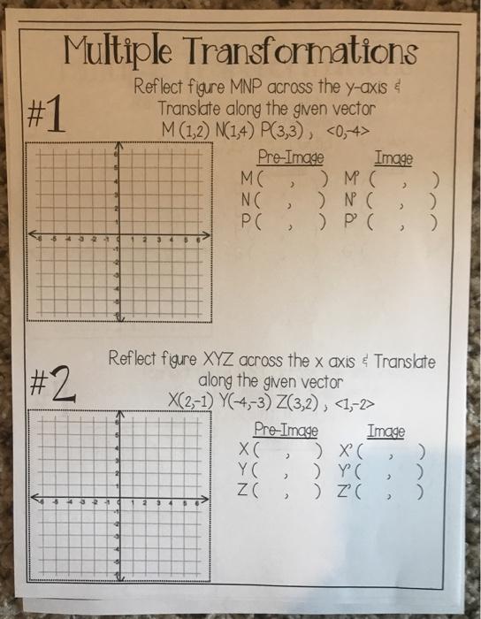 Solved Multiple Transformations #1 Reflect figure MNP across | Chegg.com