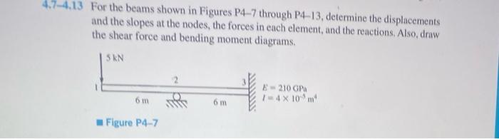 Solved 4.13 For the beams shown in Figures P4-7through | Chegg.com