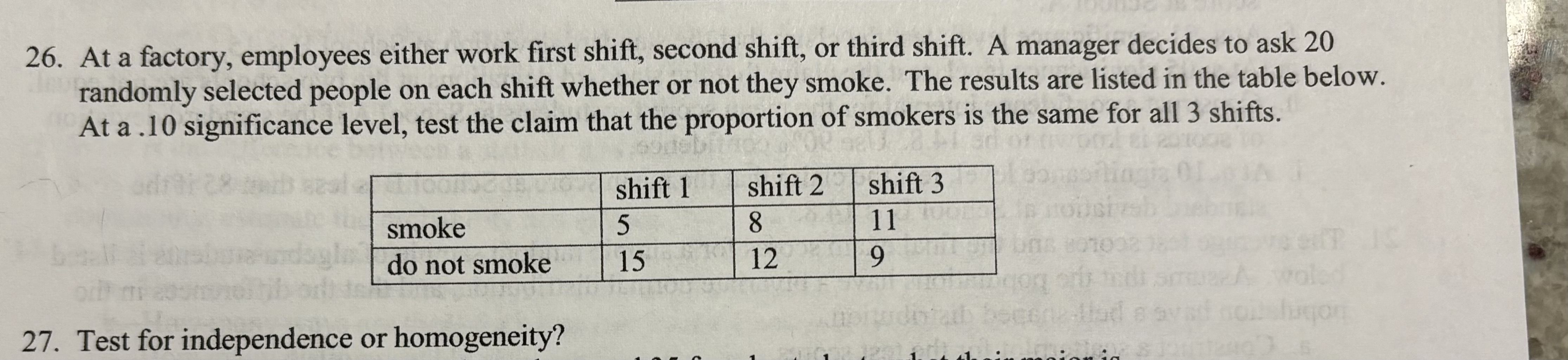 Solved At a factory, employees either work first shift, | Chegg.com