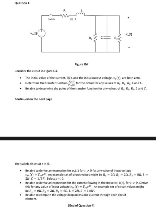 Solved Question 4 Figure Q4 Consider the circuit in Figure | Chegg.com