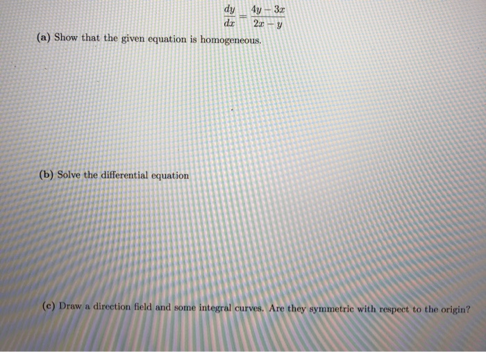 Solved 4y - 3 (a) Show that the given equation is | Chegg.com