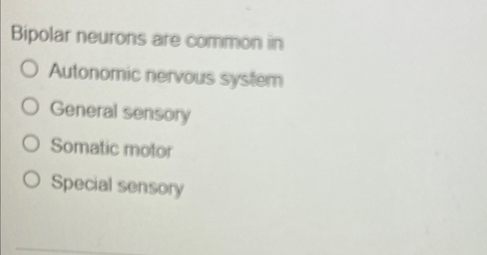 Solved Bipolar neurons are common inAutonomic nervous | Chegg.com