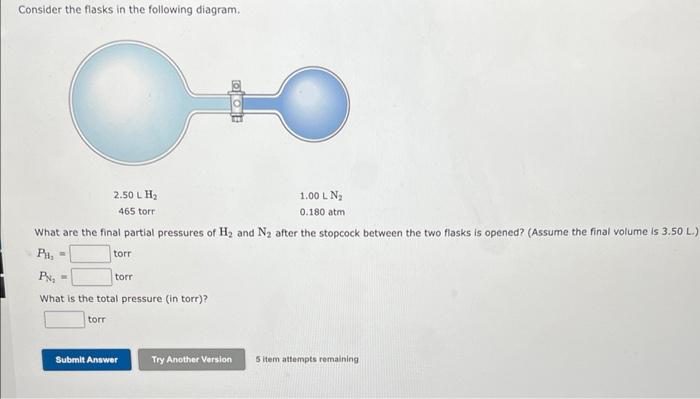 Solved Consider the flasks in the following diagram. | Chegg.com