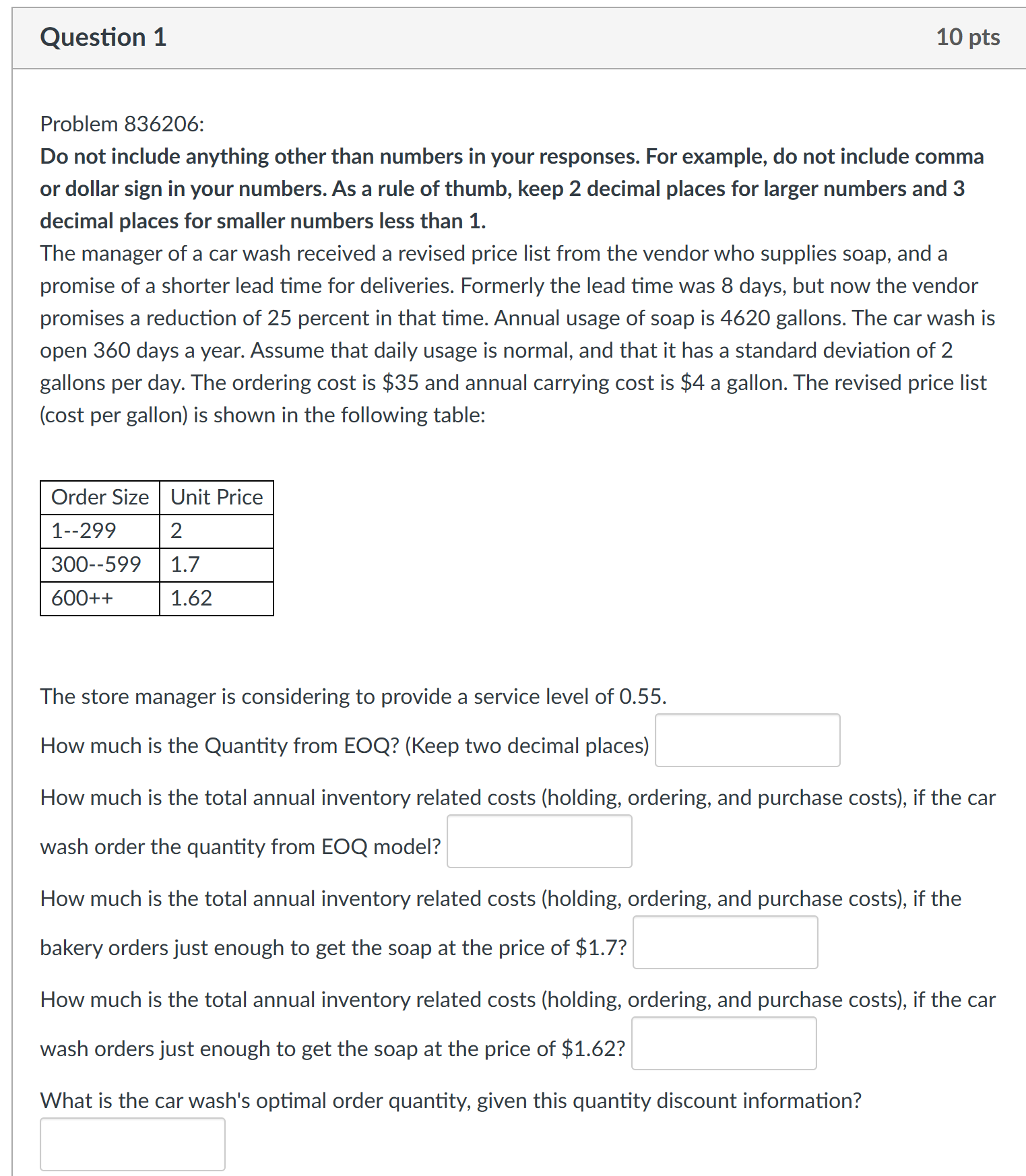 Solved Question 1problem 836206 Do Not Include Anything