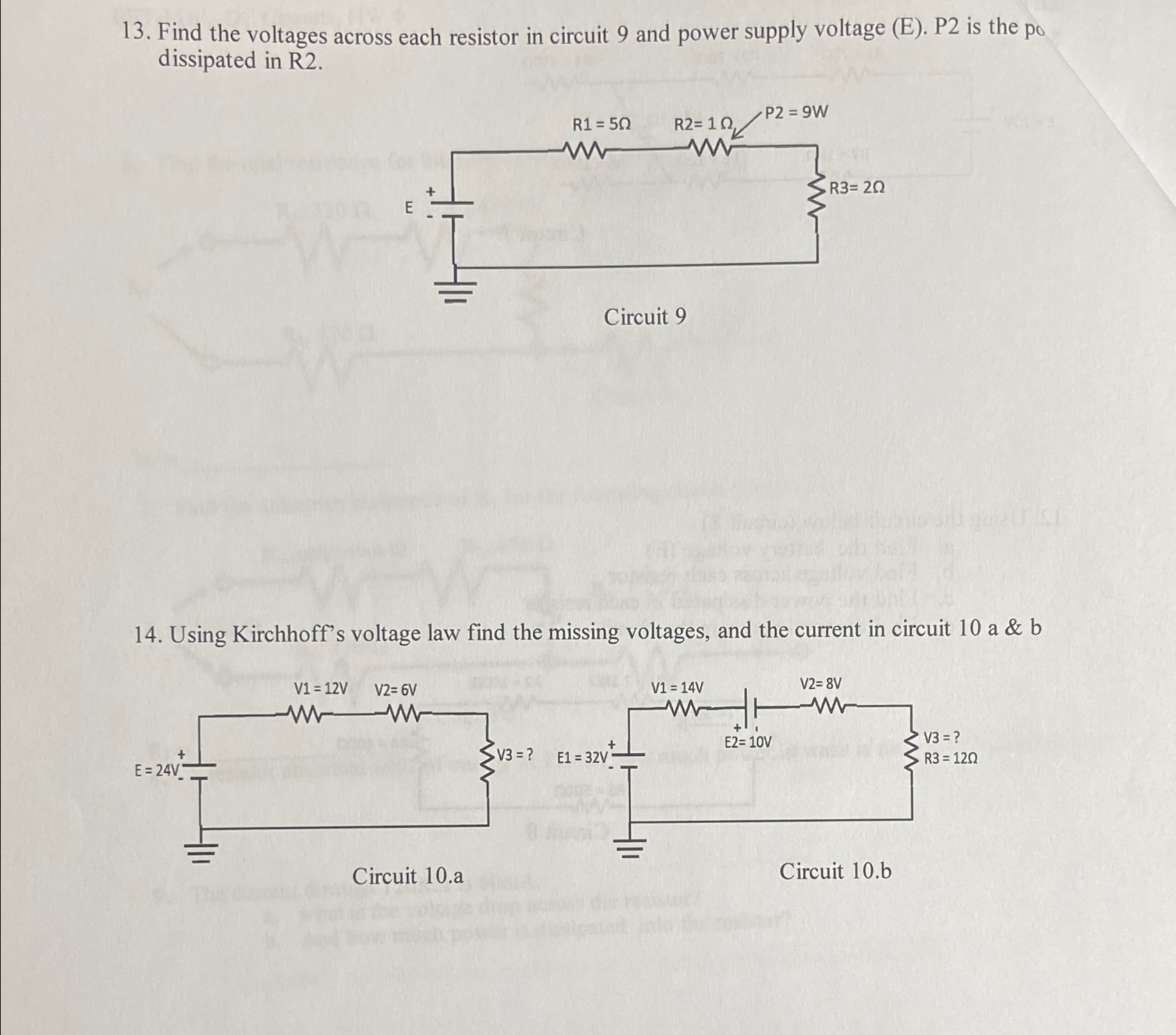 Solved Find the voltages across each resistor in circuit 9 | Chegg.com