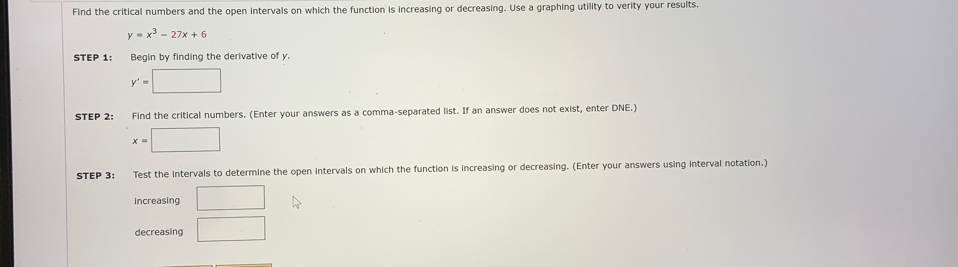 Solved Find the critical numbers and the open intervals on | Chegg.com