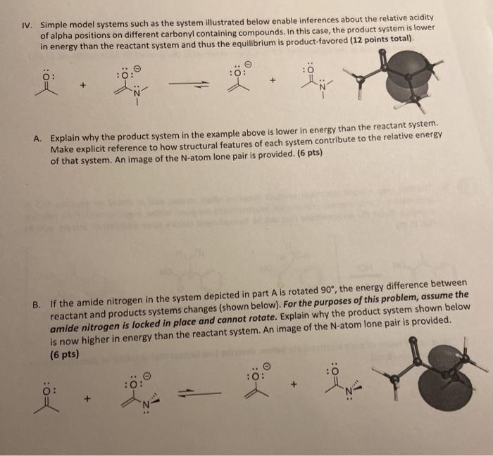 Solved IV. Simple model systems such as the system | Chegg.com