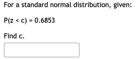 Solved For a standard normal distribution, given: | Chegg.com