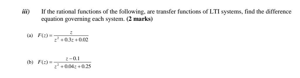 Solved iii) If the rational functions of the following, are | Chegg.com