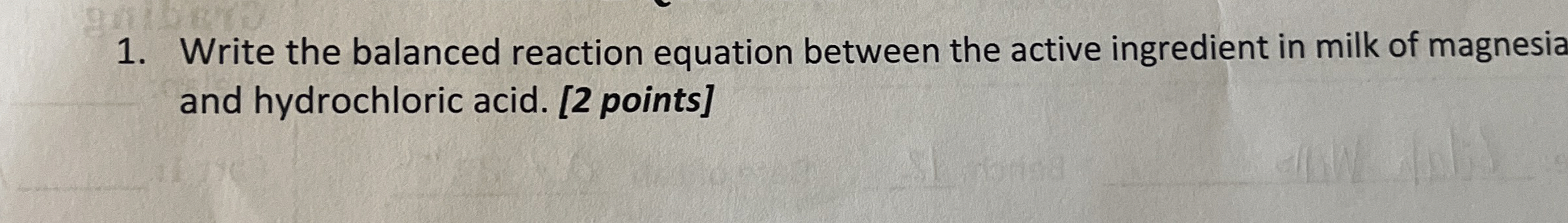 Solved Write the balanced reaction equation between the | Chegg.com