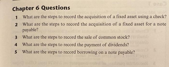 Solved Chapter 6 Questions 1 What are the steps to record | Chegg.com