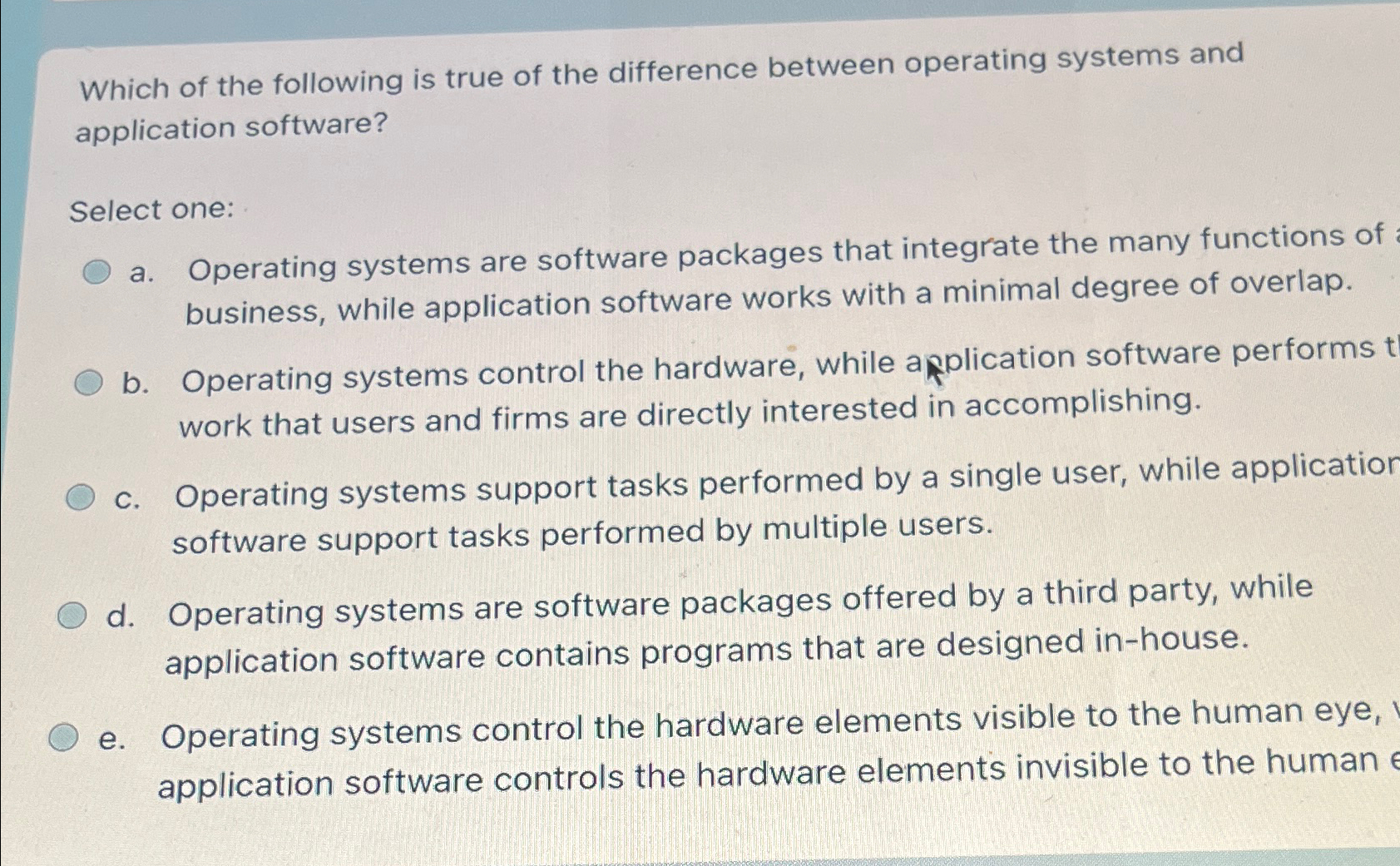 Solved Which of the following is true of the difference | Chegg.com