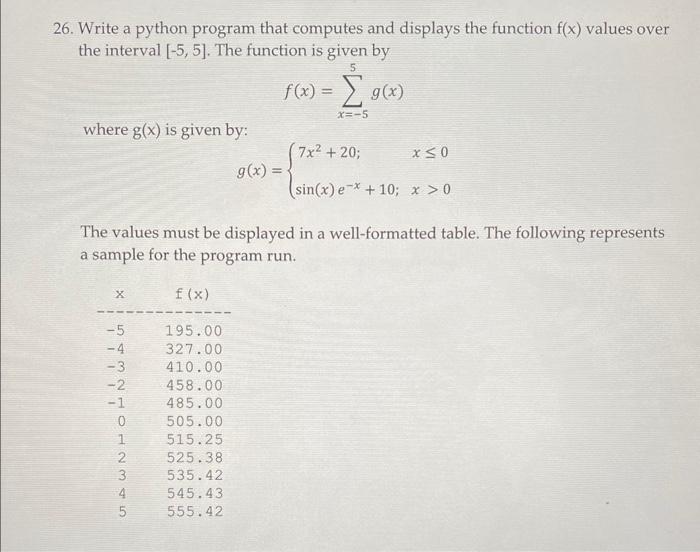 Solved 6. Write a python program that computes and displays | Chegg.com