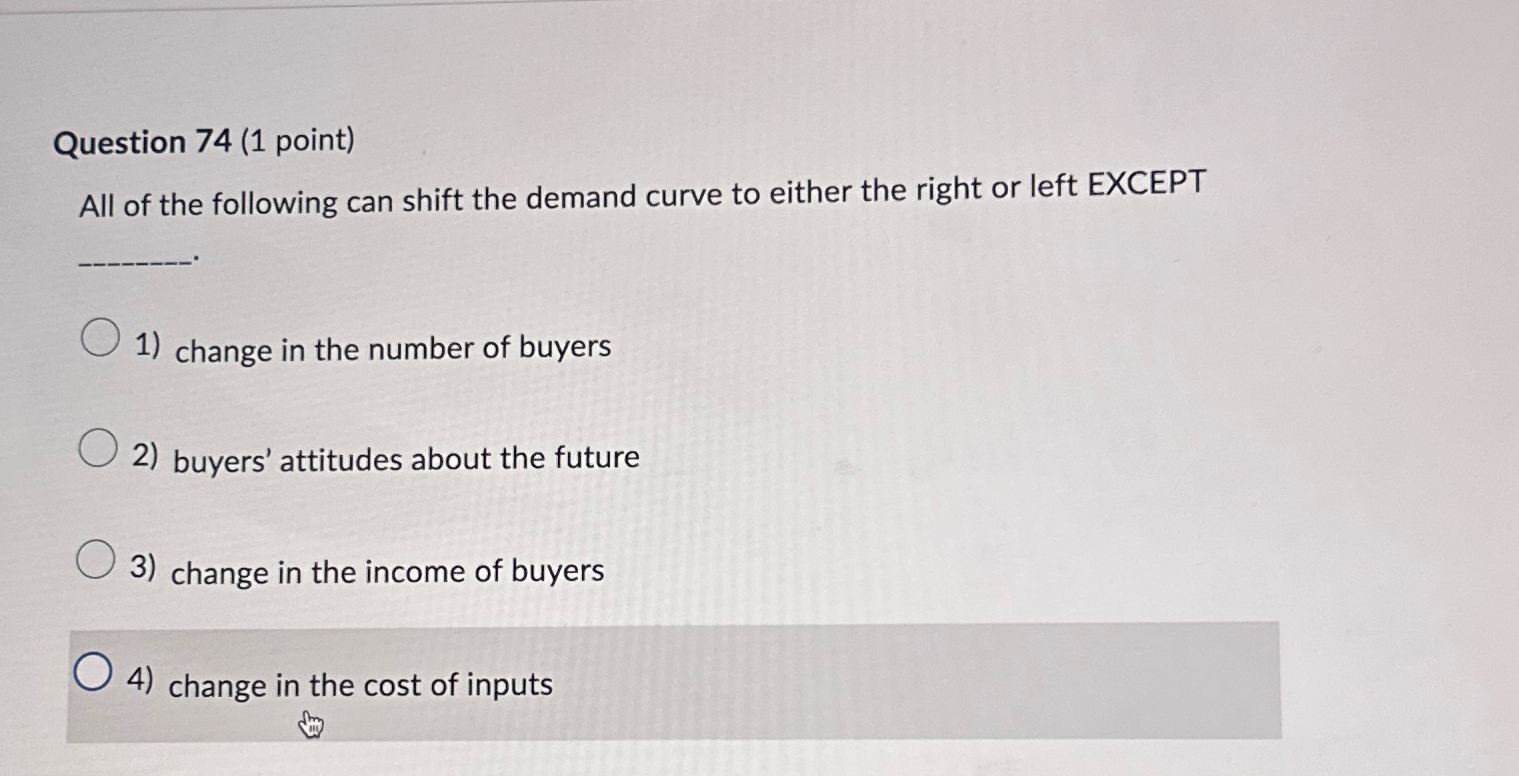 Solved Question 74 (1 ﻿point)All of the following can shift | Chegg.com