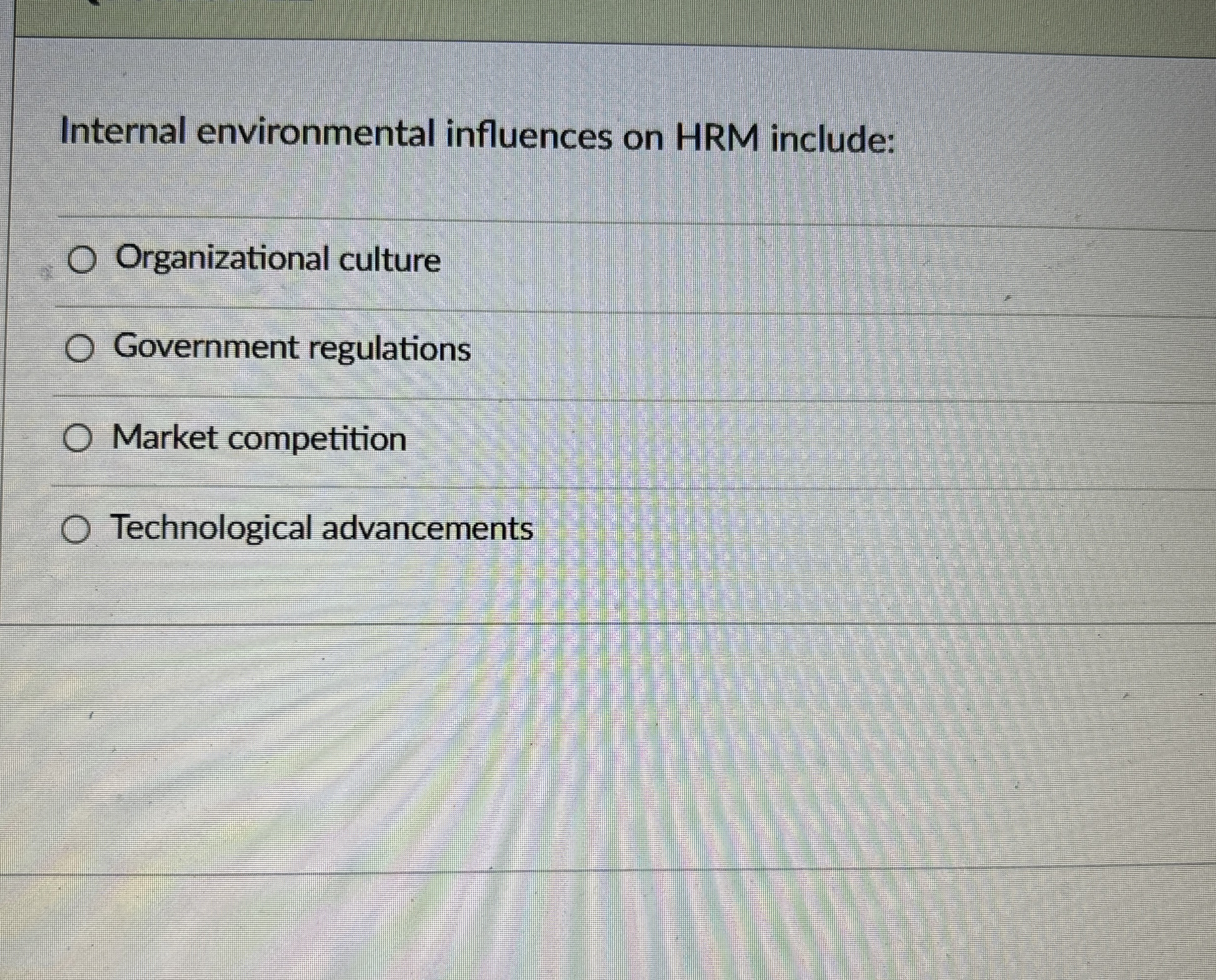 Solved Internal environmental influences on HRM | Chegg.com