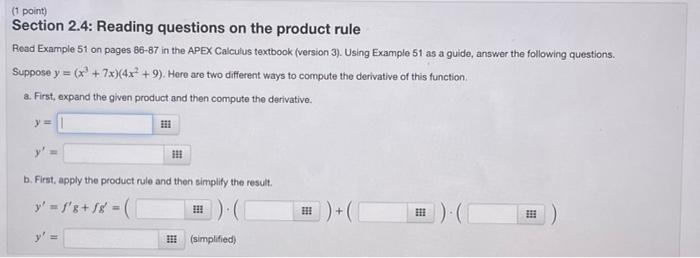 Solved (1 point) Section 2.4: Reading questions on the | Chegg.com