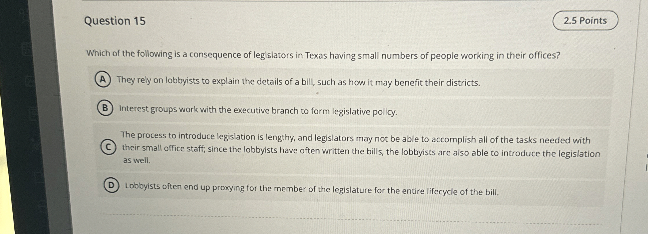 Solved Question 15Which of the following is a consequence of | Chegg.com