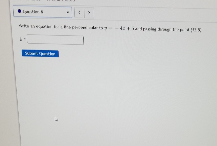 Solved T ILU Question 8 Write an equation for a line | Chegg.com