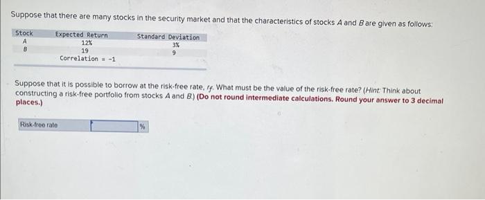 Solved Suppose that there are many stocks in the security | Chegg.com