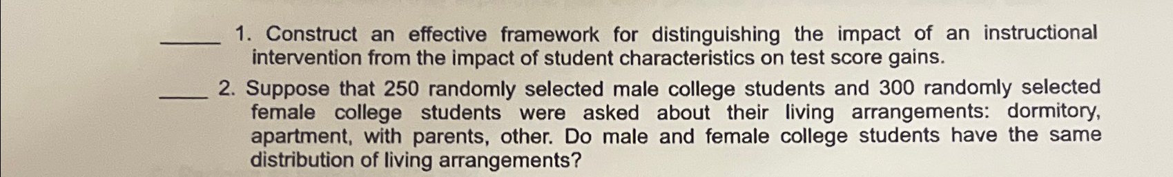 Solved Construct an effective framework for distinguishing | Chegg.com