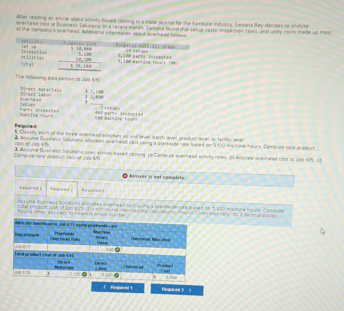 Solved After reading an article about activity-based costing | Chegg.com