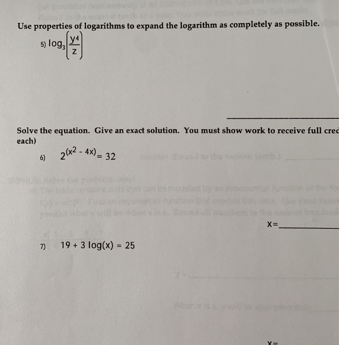Solved Use properties of logarithms to expand the logarithm | Chegg.com