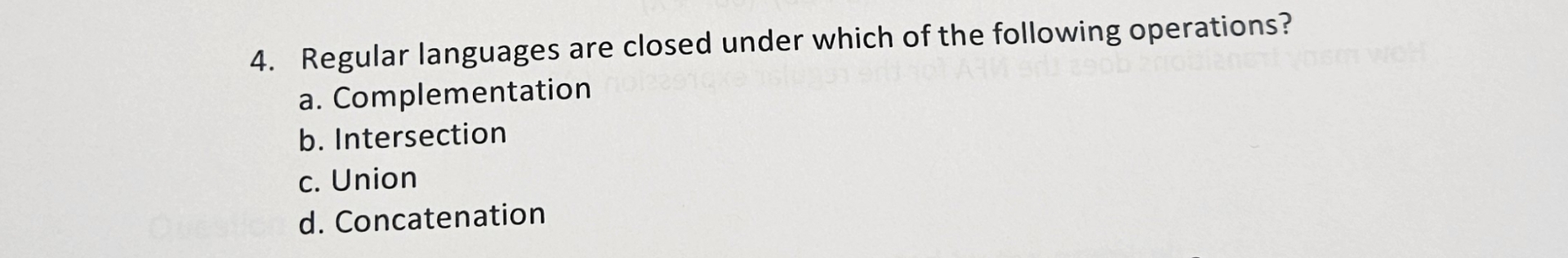 Solved Regular languages are closed under which of the | Chegg.com