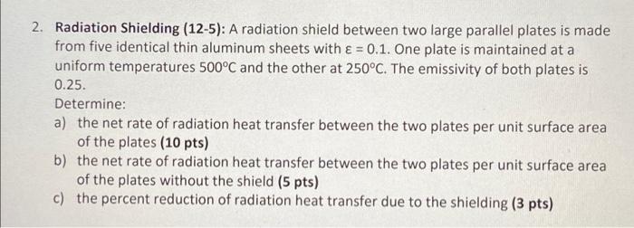 Solved 2. Radiation Shielding (12-5): A radiation shield | Chegg.com