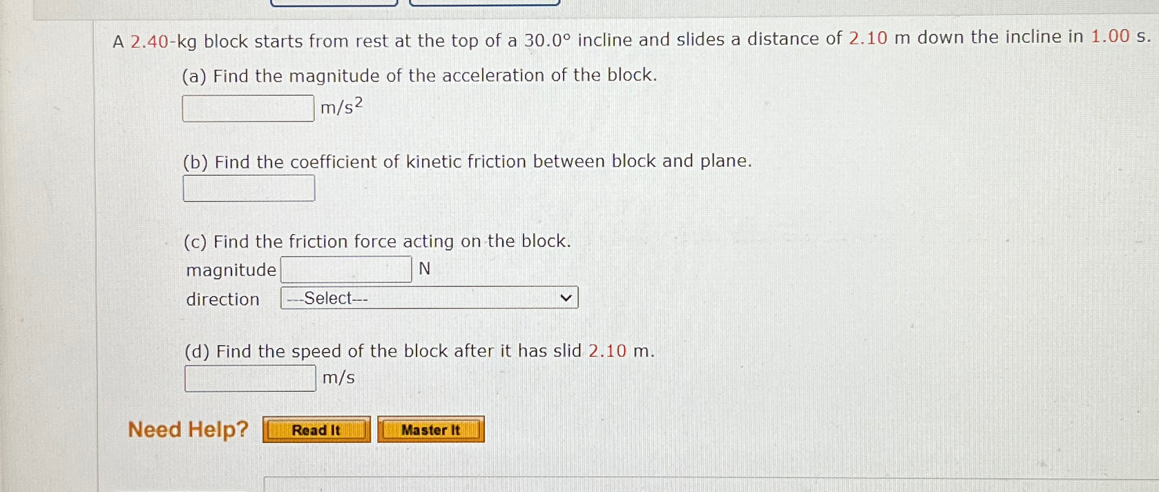 Solved A 2.40-kg ﻿block starts from rest at the top of a | Chegg.com