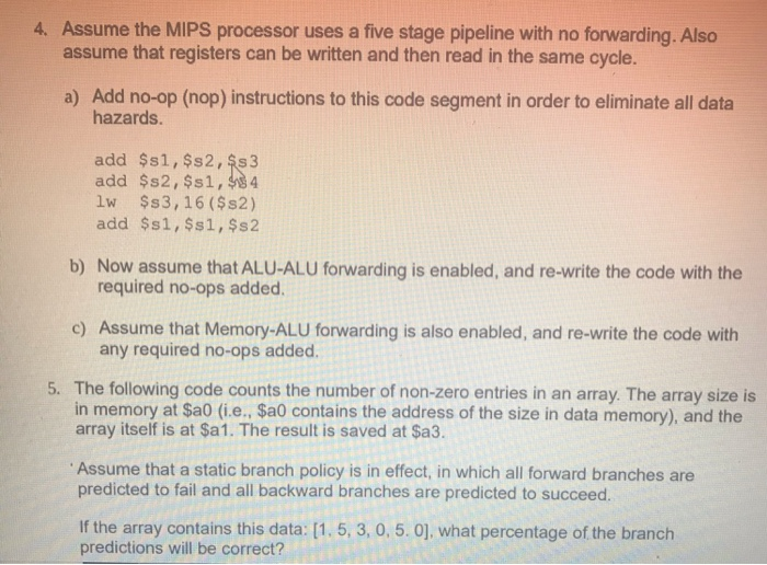 Solved 1. Assume that the MIPS stages have these latencies | Chegg.com