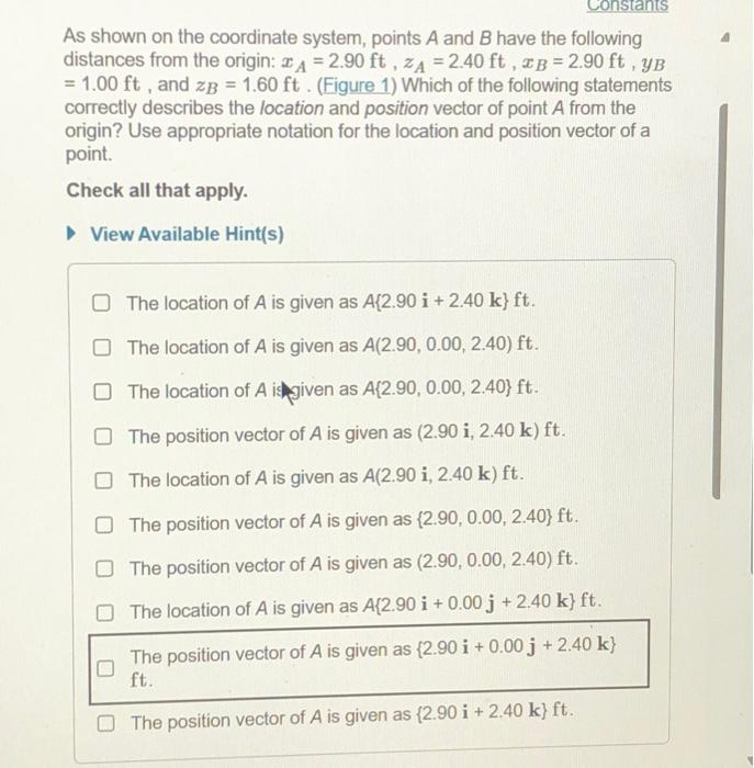 Solved As Shown On The Coordinate System Points A And B