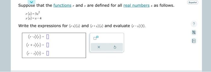 Solved Suppose that the functions r and s are defined for | Chegg.com
